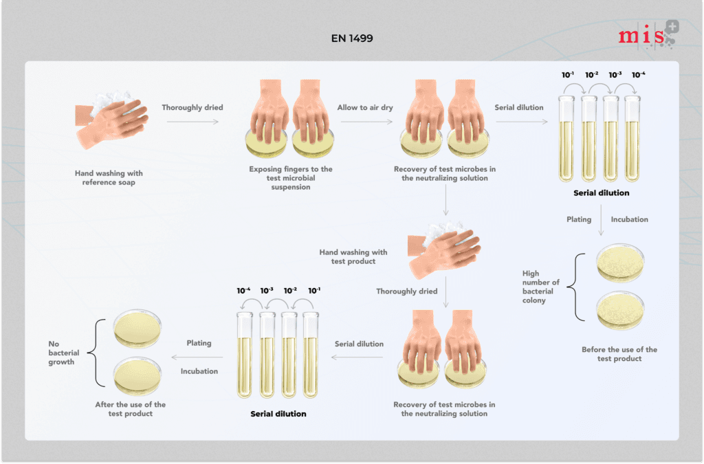 EN 1499 - Test Antimicrobial Efficacy of Hygienic Handwash